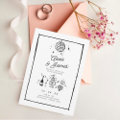 Retro hand drawn whimsical trendy funky wedding invitation | Zazzle