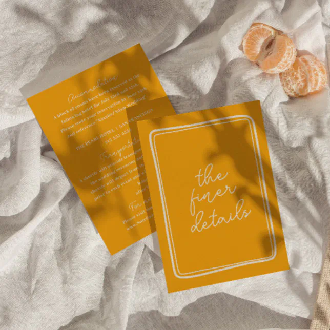 Retro Hand-Written colorful Modern Wedding Details Enclosure Card | Zazzle