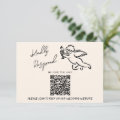 Retro Hand Written Drawn Cupid QR Code Wedding RSVP Card | Zazzle