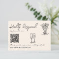 Retro Hand Written Drawn Quirky QR Code Wedding RSVP Card | Zazzle
