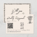 Retro Hand Written Drawn Quirky QR Code Wedding RSVP Card | Zazzle