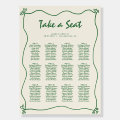 Retro Handwritten Green Seating Chart Foam Board | Zazzle