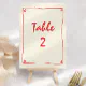 Retro Handwritten Red Wedding Table Number | Zazzle