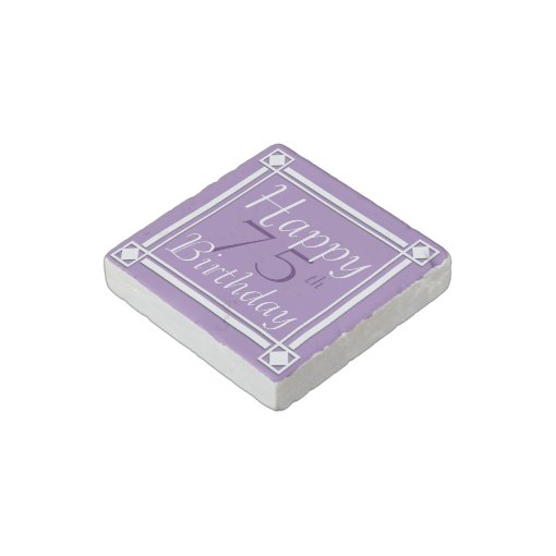 Retro Happy 75th Birthday Stone Magnet | Zazzle