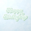 Retro Happy Birthday Groovy mint green Wall Decal | Zazzle