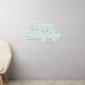 Retro Happy Birthday Groovy mint green Wall Decal | Zazzle