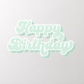 Retro Happy Birthday Groovy mint green Wall Decal | Zazzle