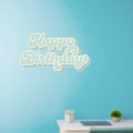 Retro Happy Birthday Groovy mint green Wall Decal | Zazzle