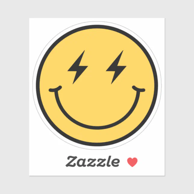Retro Happy Face Sticker | Zazzle