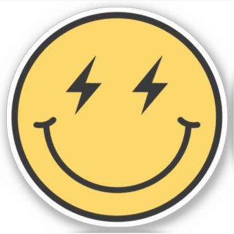 Retro Happy Face Sticker | Zazzle