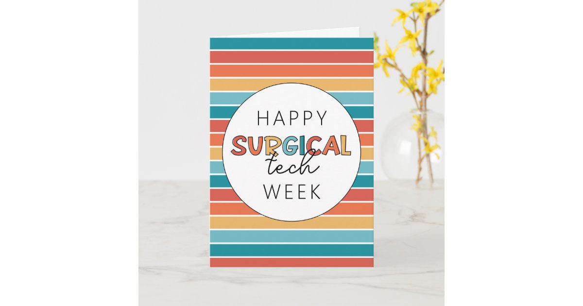 Retro Happy Surgical Tech Week Card | Zazzle
