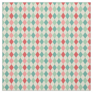 Harlequin vintage pattern fabric | Zazzle