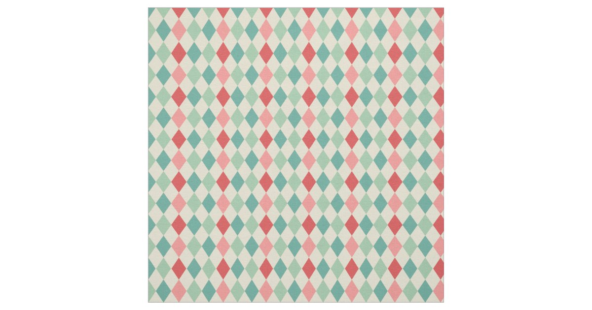 Retro Harlequin Geometric Pattern Fabric | Zazzle Retro Harlequin Geometric Pattern Fabric | Zazzle