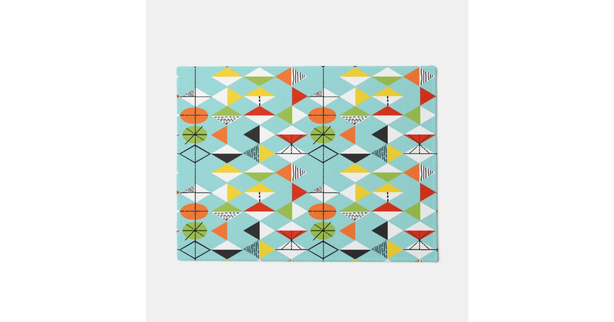 Retro Harlequin Pattern Door Mat | Zazzle