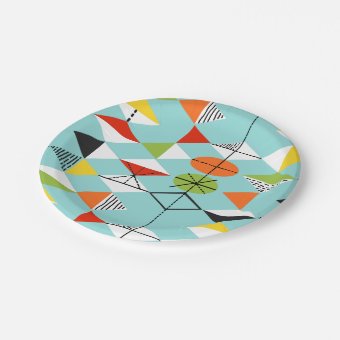 Retro Harlequin Pattern Paper Plates | Zazzle