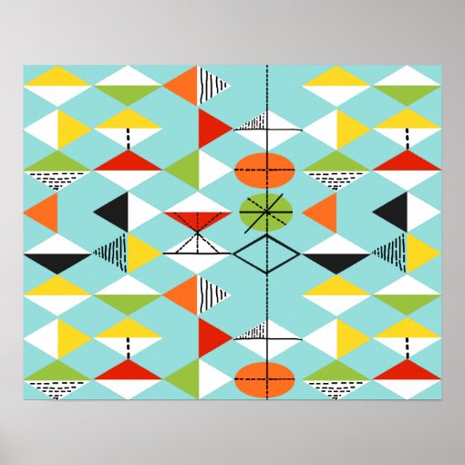 Retro Harlequin Pattern Poster | Zazzle