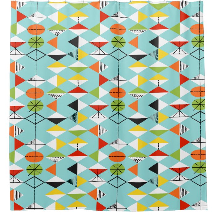 Retro Harlequin Pattern Shower Curtain | Zazzle.com