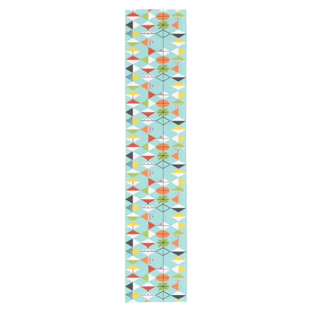 Retro Harlequin Pattern Table Runner | Zazzle