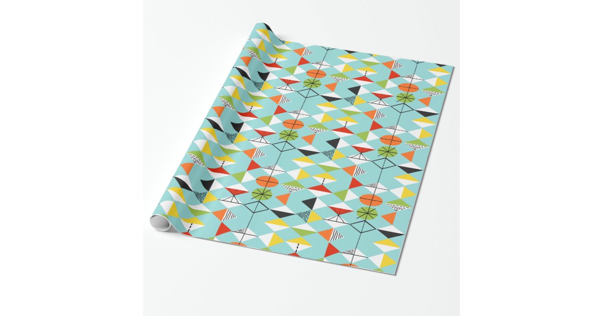 Retro Harlequin Pattern Wrapping Paper | Zazzle