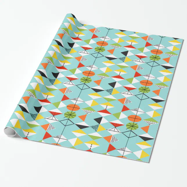 Retro Harlequin Pattern Wrapping Paper | Zazzle