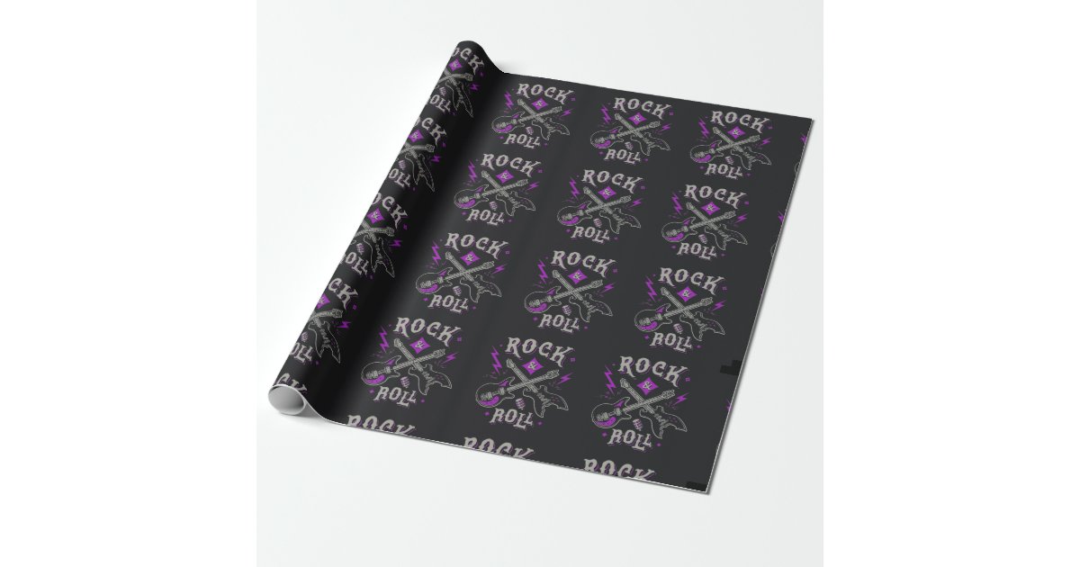 Retro Heavy Metal Pattern Wrapping Paper | Zazzle