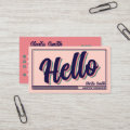 Retro "Hello" Typography Cool Color Scheme Business Card | Zazzle