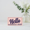 Retro "Hello" Typography Cool Color Scheme Business Card | Zazzle