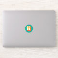 Retro Hi Orange Turquoise Sticker | Zazzle