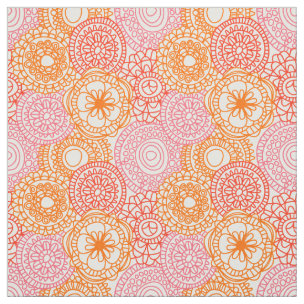 Retro Hip Fun Happy Summer Floral Pattern Fabric | Zazzle