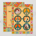 Retro Hippie Baby Boomer Photo Birthday Invitation | Zazzle