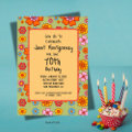 Retro Hippie Baby Boomer Photo Birthday Invitation | Zazzle