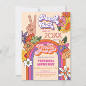 Retro Hippie Peace Out Graduation Party Invitation | Zazzle
