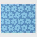 Retro Hippie Preppy Blue Flower Y2K Pattern Wrapping Paper | Zazzle