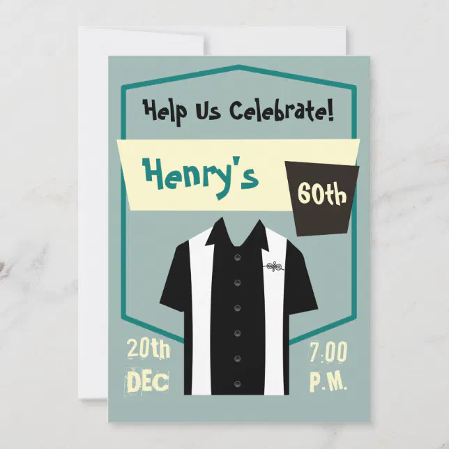 Retro Hipster Rockabilly Birthday Celebration Invitation | Zazzle