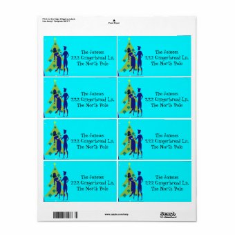 Retro Holiday Cartoon Couple Return Address Labels | Zazzle