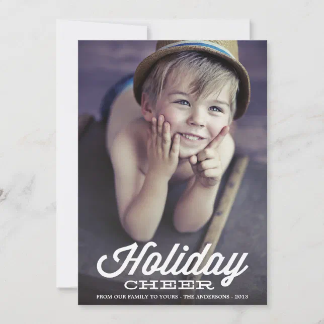 RETRO HOLIDAY CHEER | HOLIDAY PHOTO CARD | Zazzle