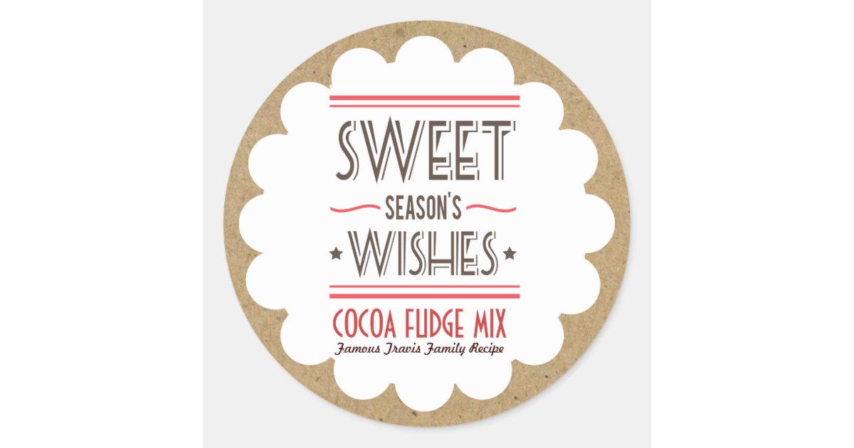 Retro Holiday Cookie Sweets Craft Paper Gift Label | Zazzle