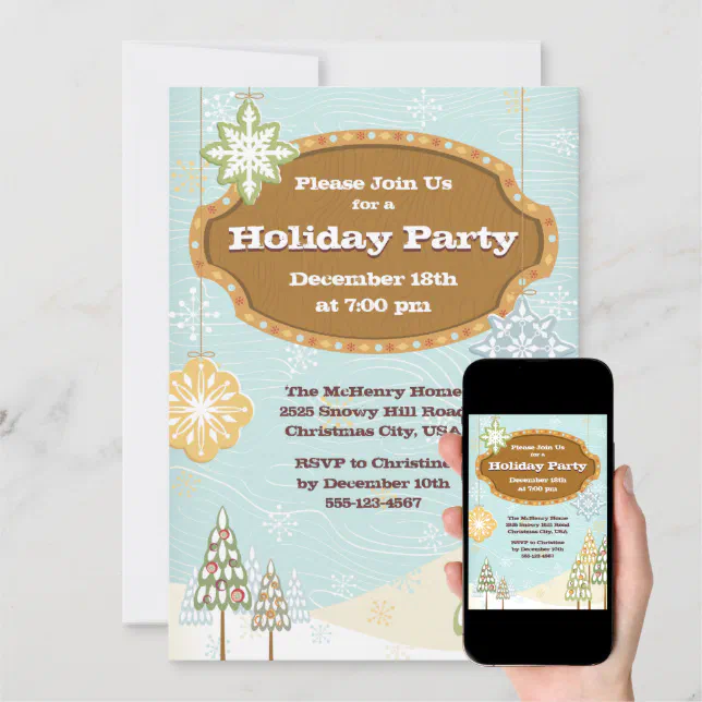Retro Holiday Party Invitation | Zazzle