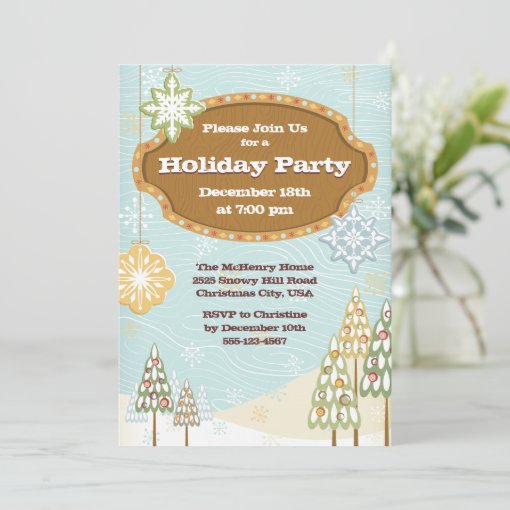 Retro Holiday Party Invitation Zazzle