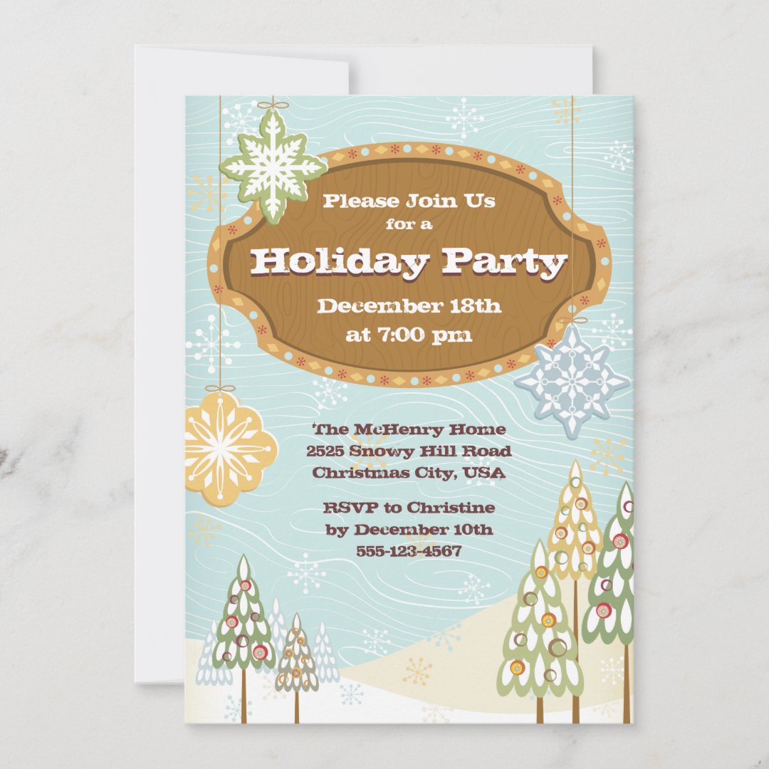 Retro Holiday Party Invitation | Zazzle