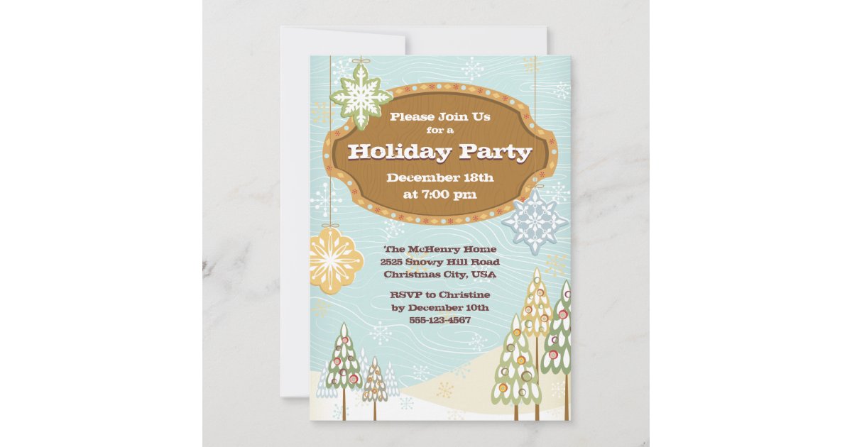 Retro Holiday Party Invitation Zazzle