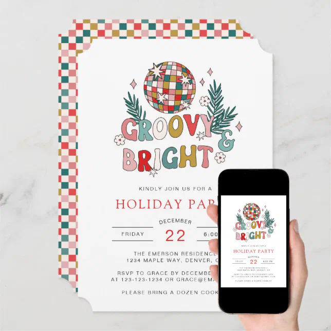 Retro Holiday Party Invitation | Zazzle