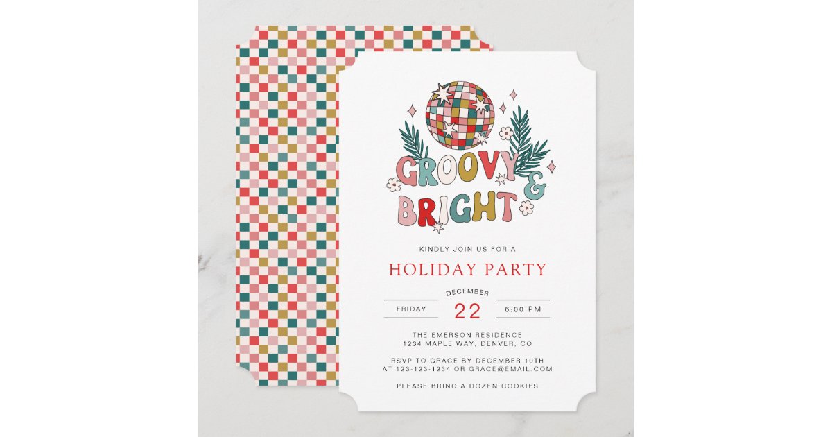 Retro Holiday Party Invitation | Zazzle