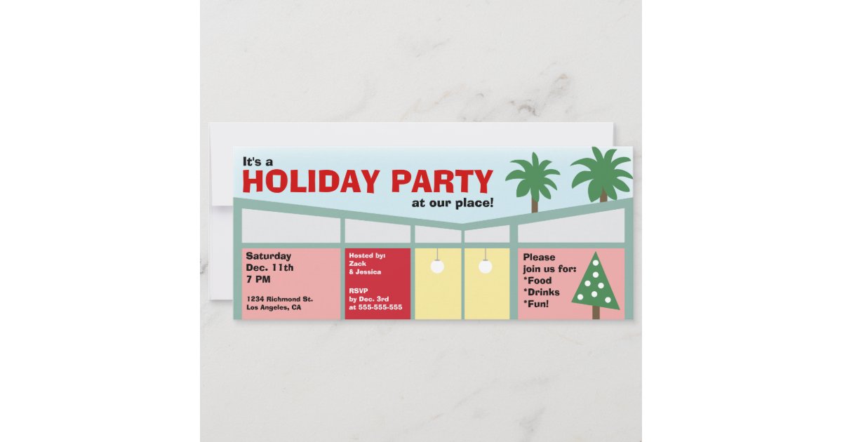 Retro Holiday Party Invitation | Zazzle