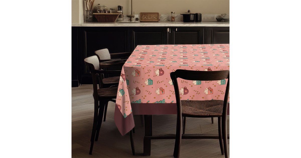 Retro Holiday Tablecloth Funky Pastel Christmas | Zazzle
