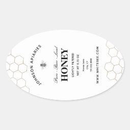 Retro Honey Bee | Organic Honey Oval Sticker | Zazzle