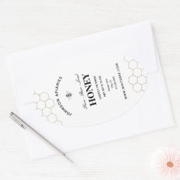 Retro Honey Bee | Organic Honey Oval Sticker | Zazzle