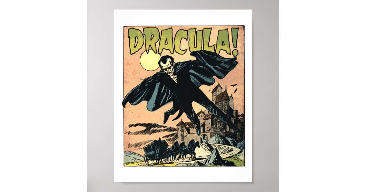 Retro Horror Movie Monster Vampire Vintage Hallowe Poster | Zazzle