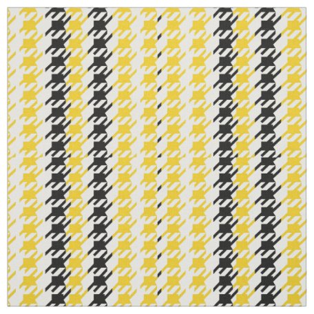 Black & Yellow Houndstooth Seamless Pattern Fabric | Zazzle