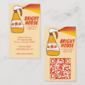 Retro House Cleaning Service Spray Bottle QR CODE Business Card | Zazzle